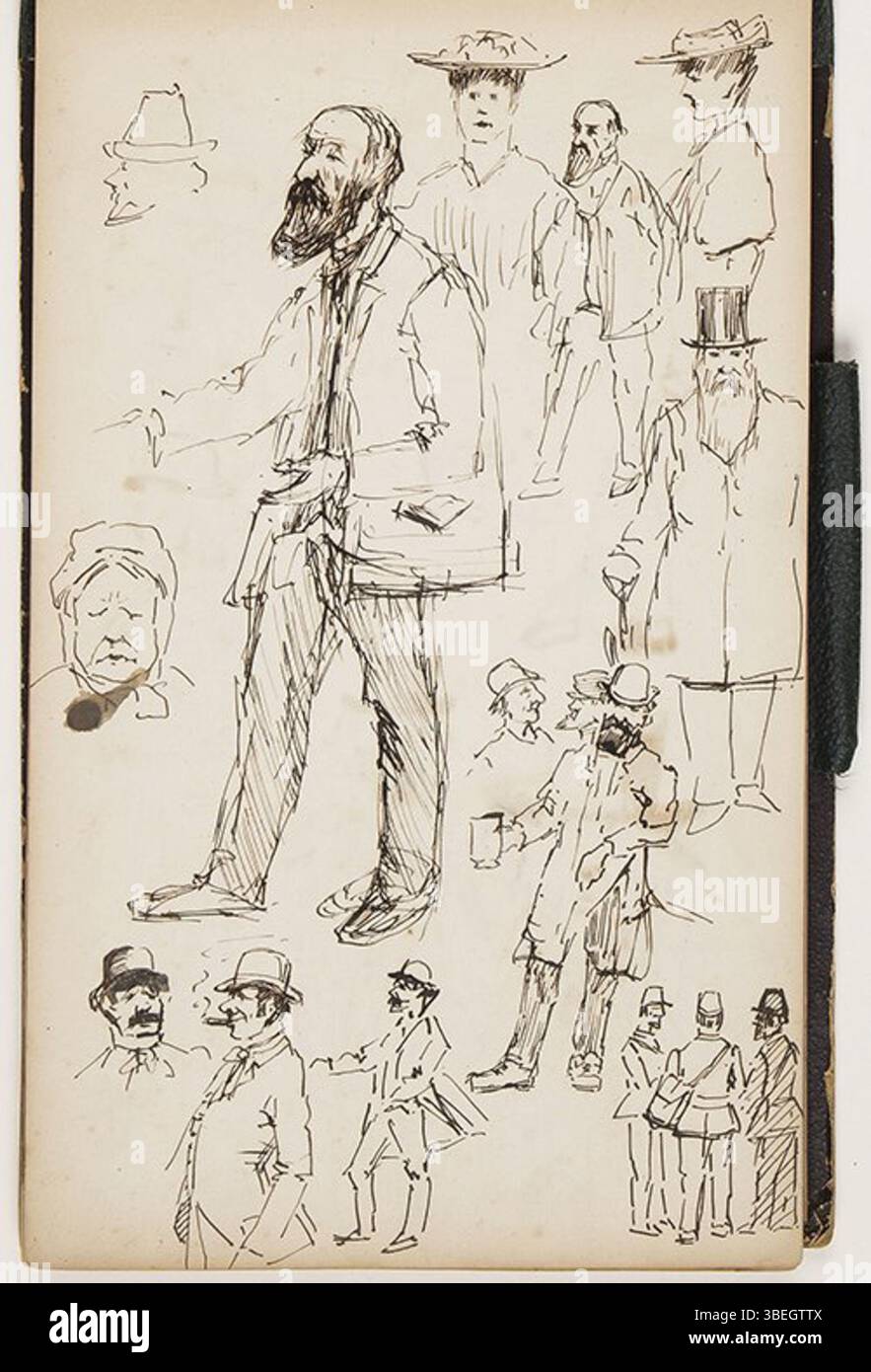 One of the pages from Livens’ sketchbook, featuring figure and ...