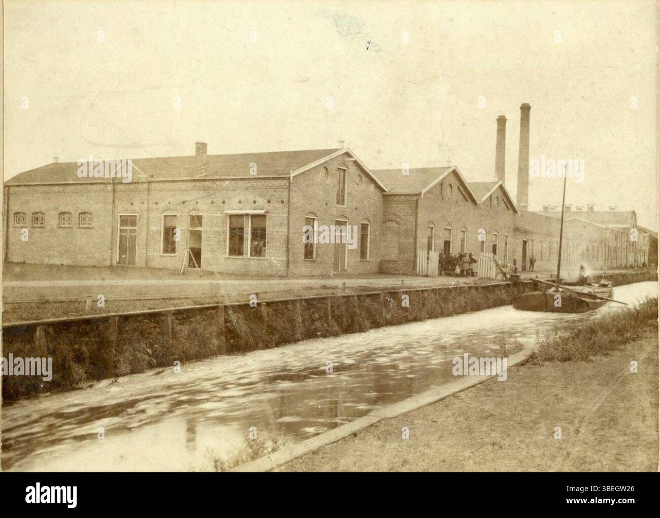 A photograph from 1901 showcasing the view of the 'De Kroon' strawboard ...