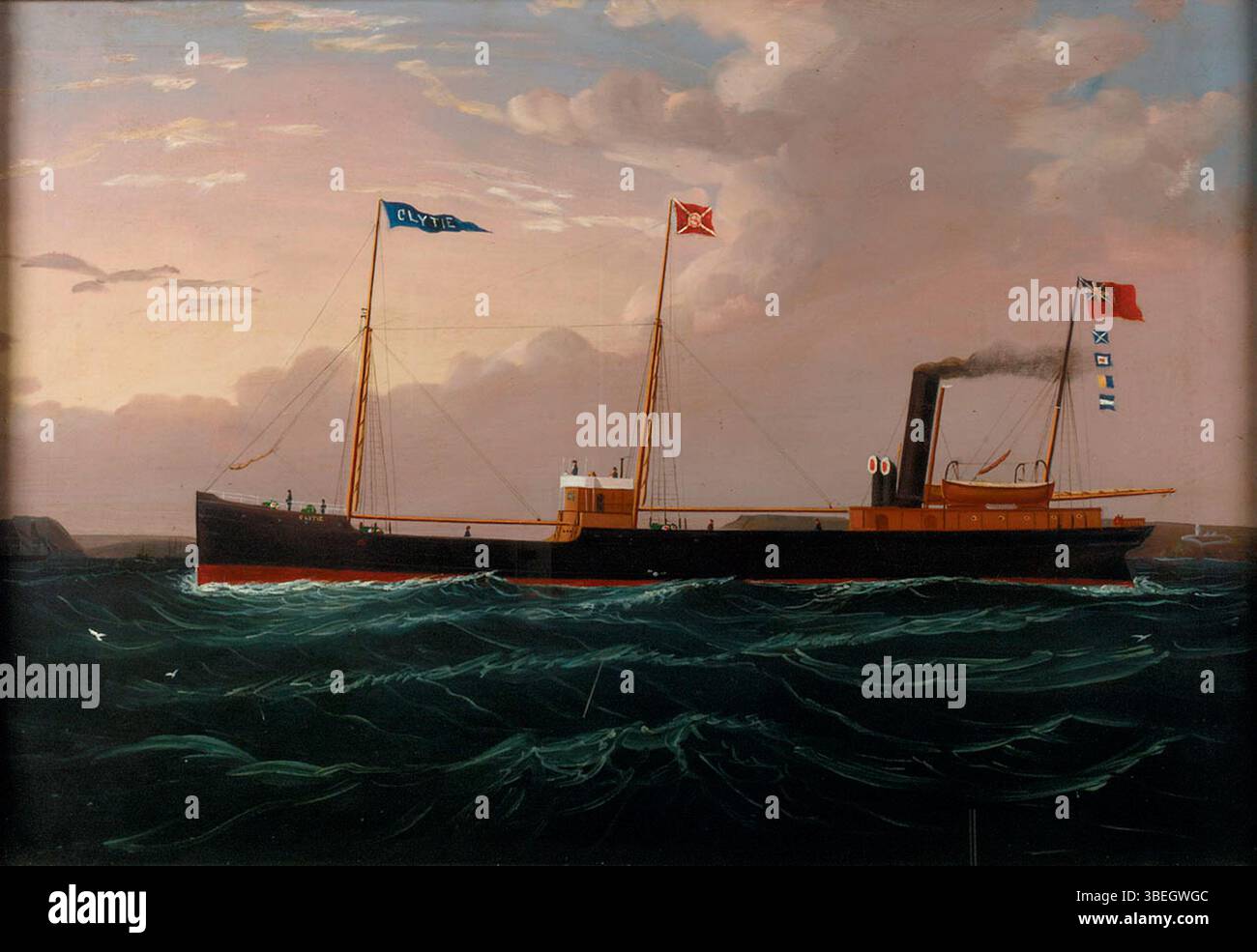 Steam collier Clytie, built in 1893 by Ailsa Shipbuilding Co. in Troon ...
