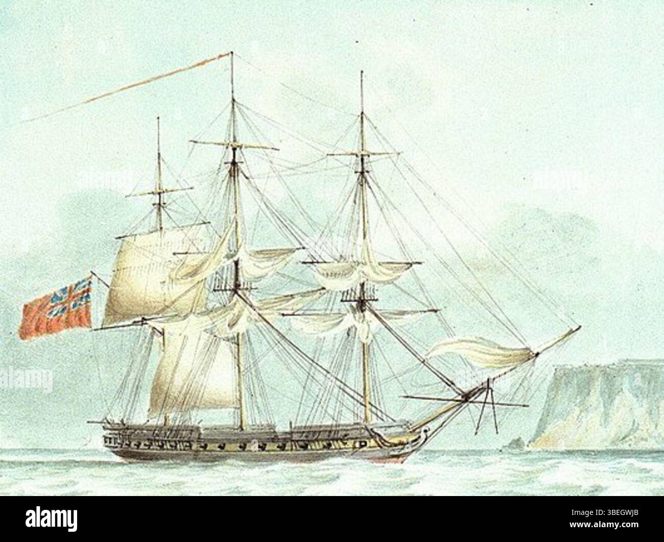 This painting by William Pocock (1783–1836) from 1806 shows HMS Lavinia ...