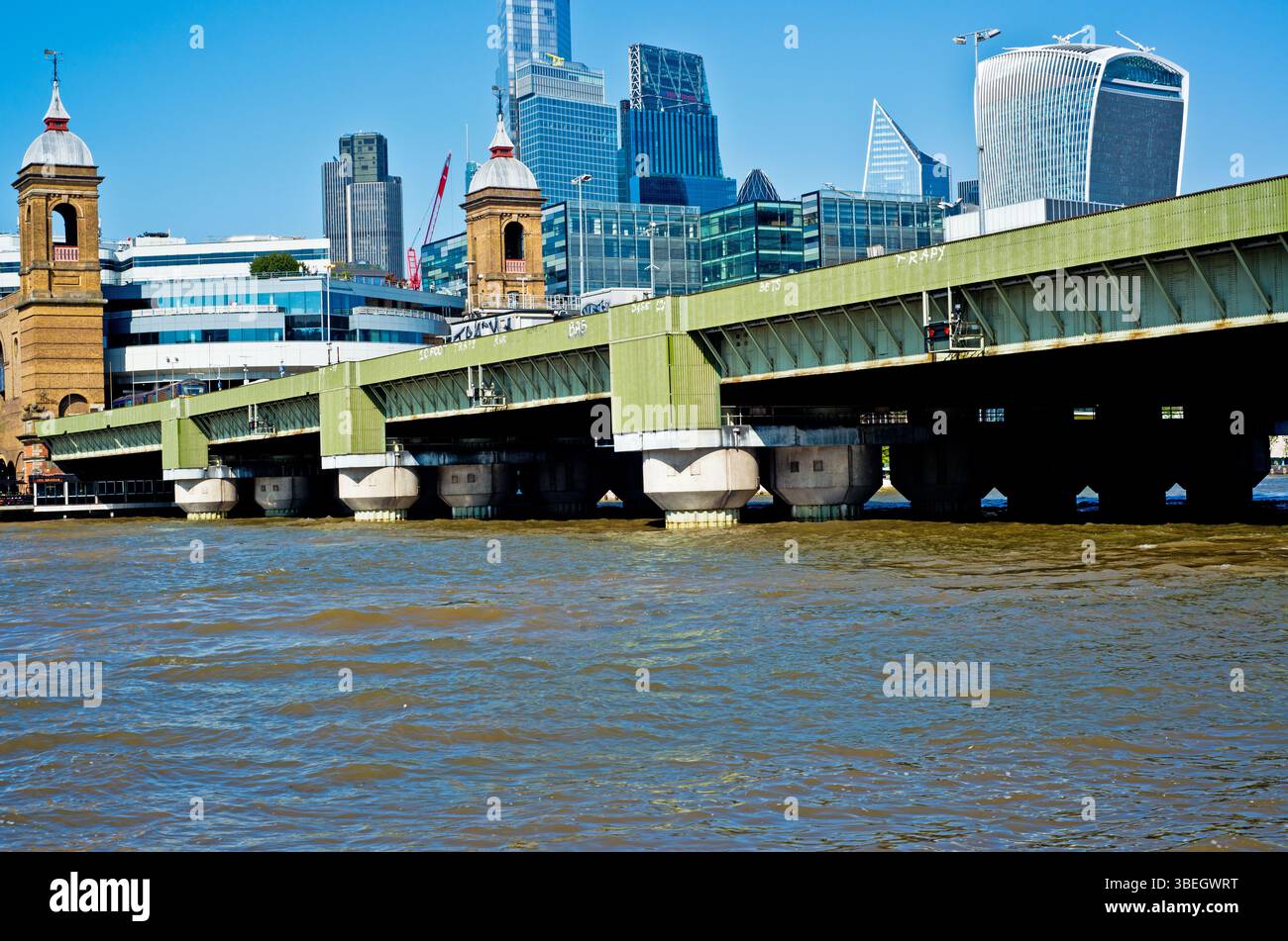 Cannon Street Railway Station and River Thames, London, England Stock ...