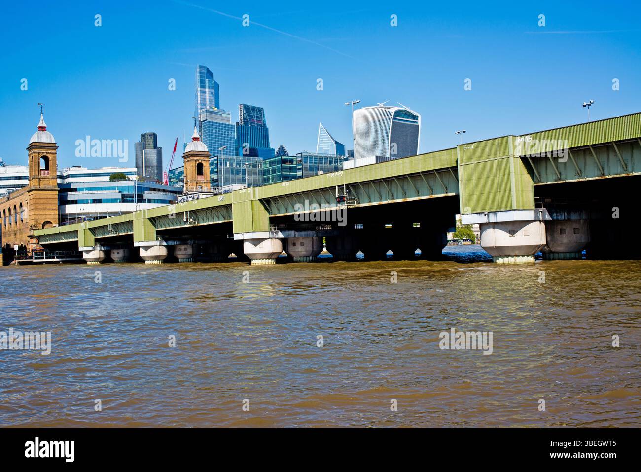 Cannon Street Railway Station and River Thames, London, England Stock ...