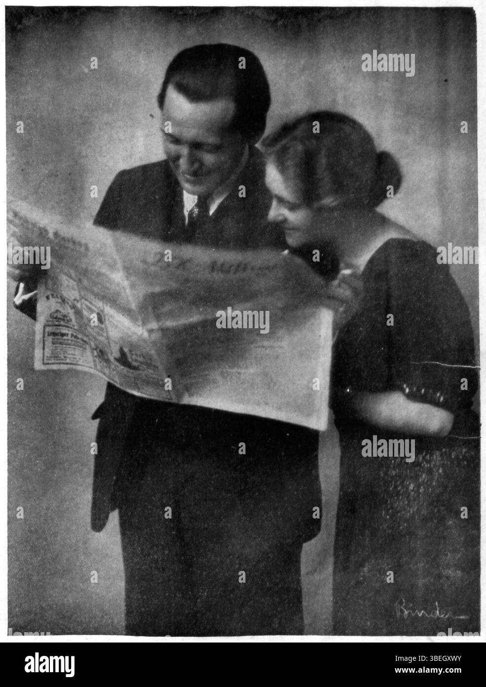 Photograph by Alexander Binder, published in 1919, showing actors Stahl ...