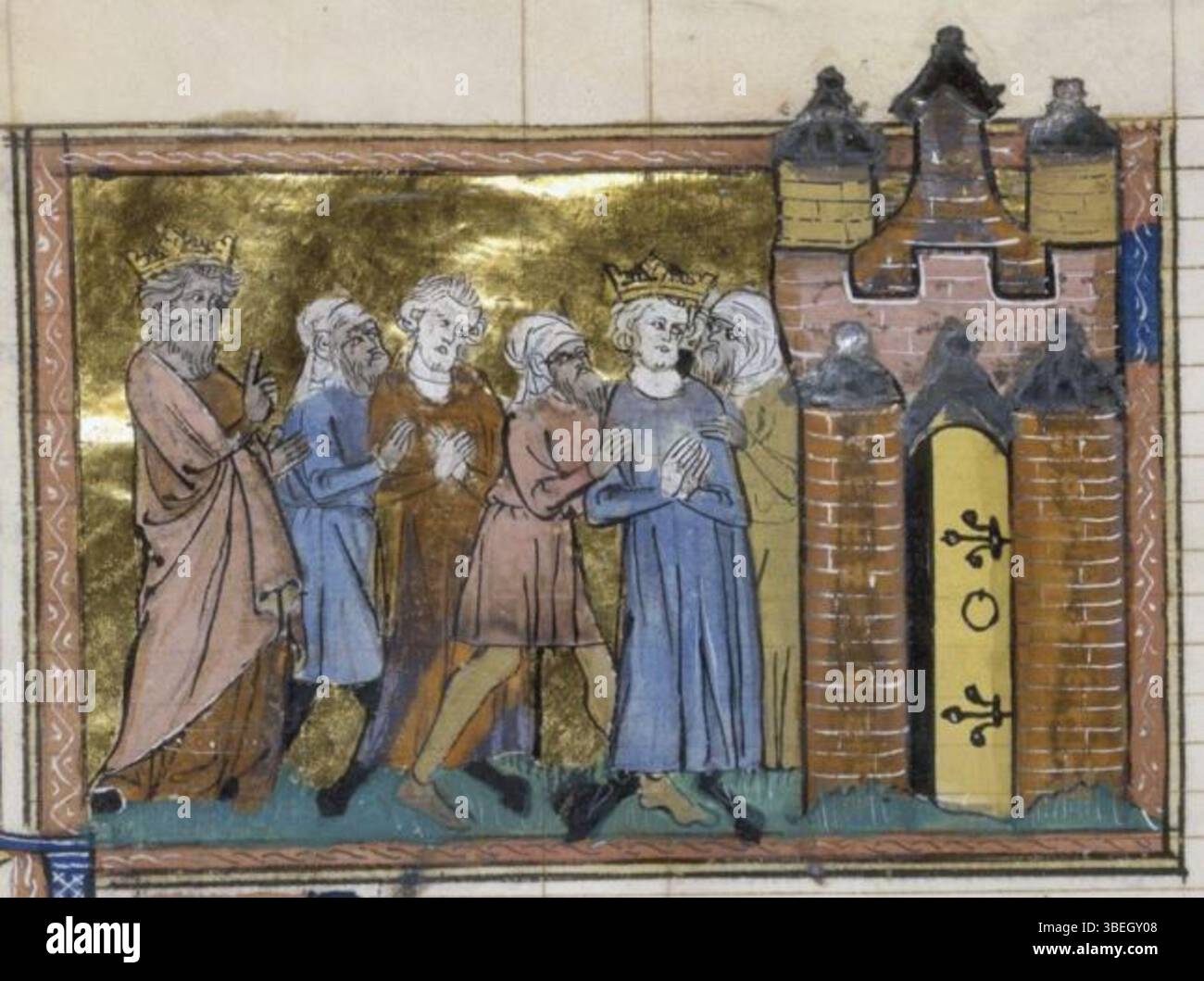 14th-century manuscript illustration from 'Les Grandes Chroniques de ...