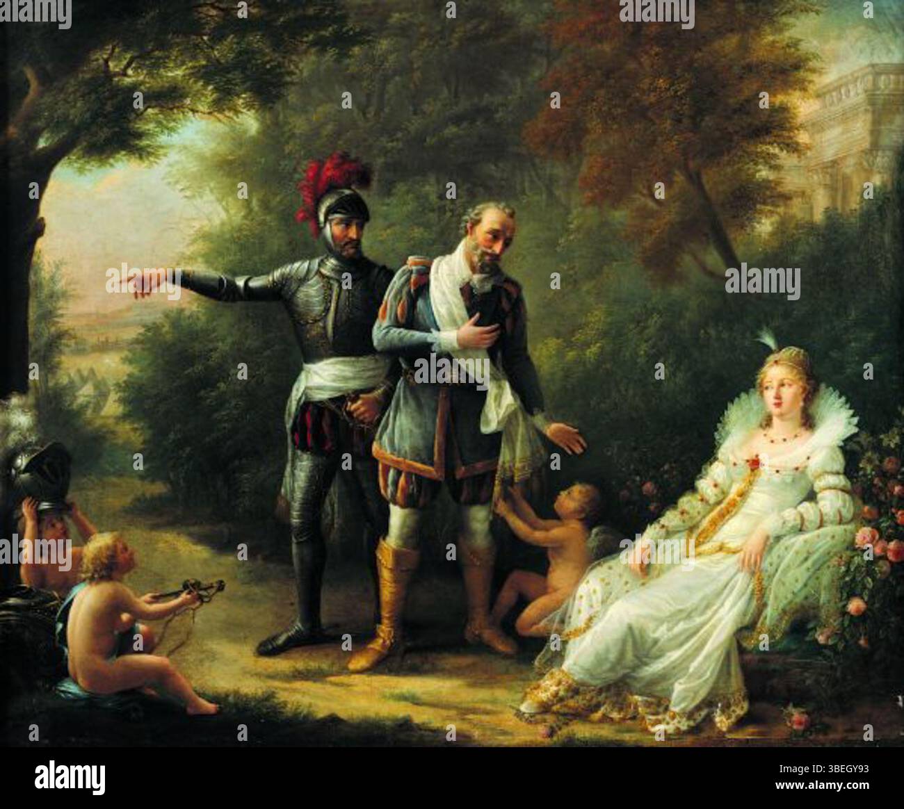 Painting by Mademoiselle Rivière, depicting King Henri IV leaving his ...