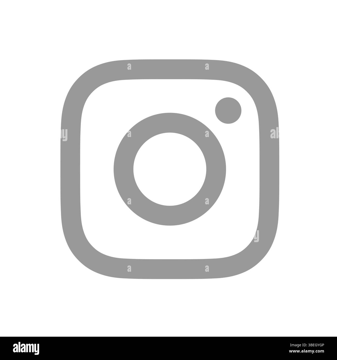 Instagram social media app icon. Grey silhouette square isolated on ...