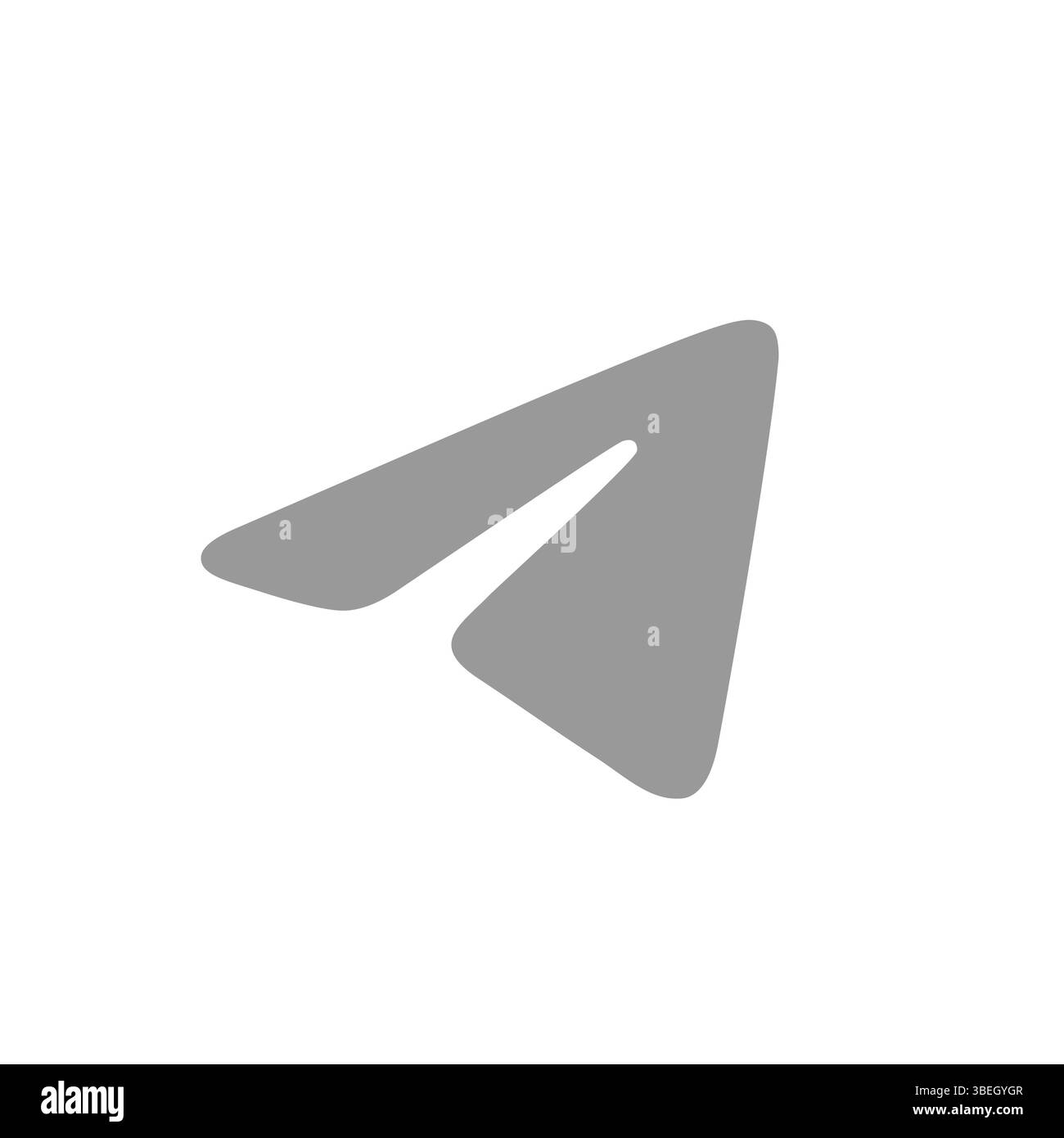 Telegram instant messaging app icon. Grey silhouette square isolated on ...