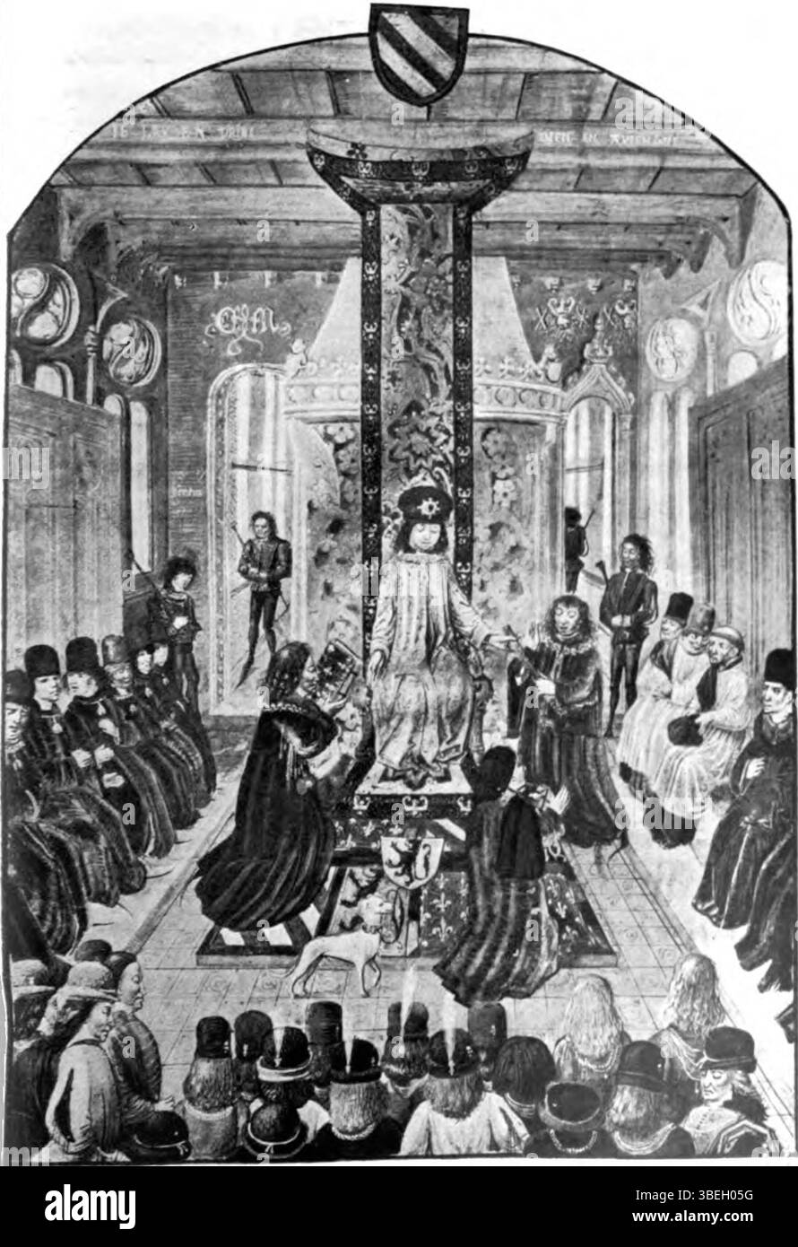 This image, from 'The Waning of the Middle Ages' (1924), depicts ...