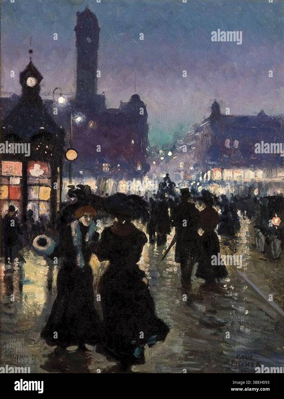 A 1908 painting by Paul Gustav Fischer titled 'Raadhuspladsen' depicts ...