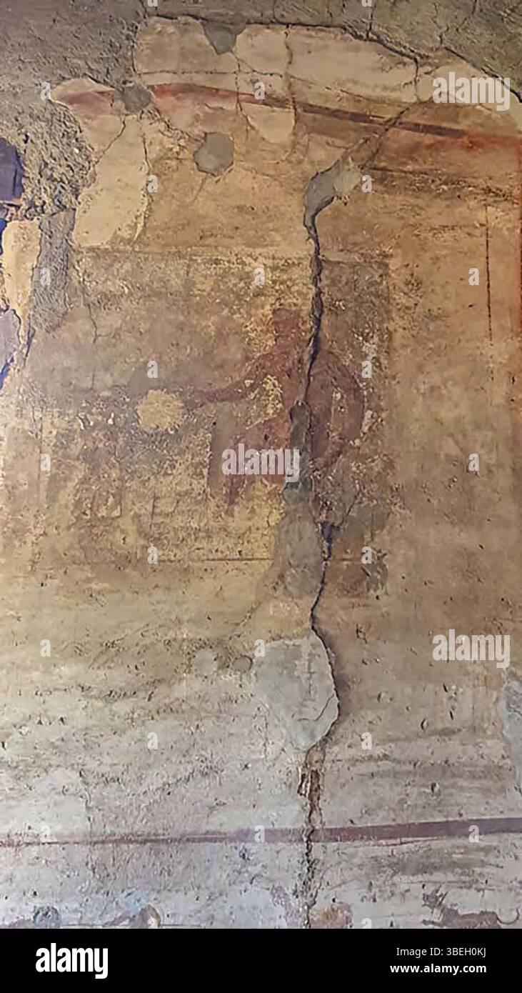 Central wall painting on the south wall of the rear room in the Tavern ...