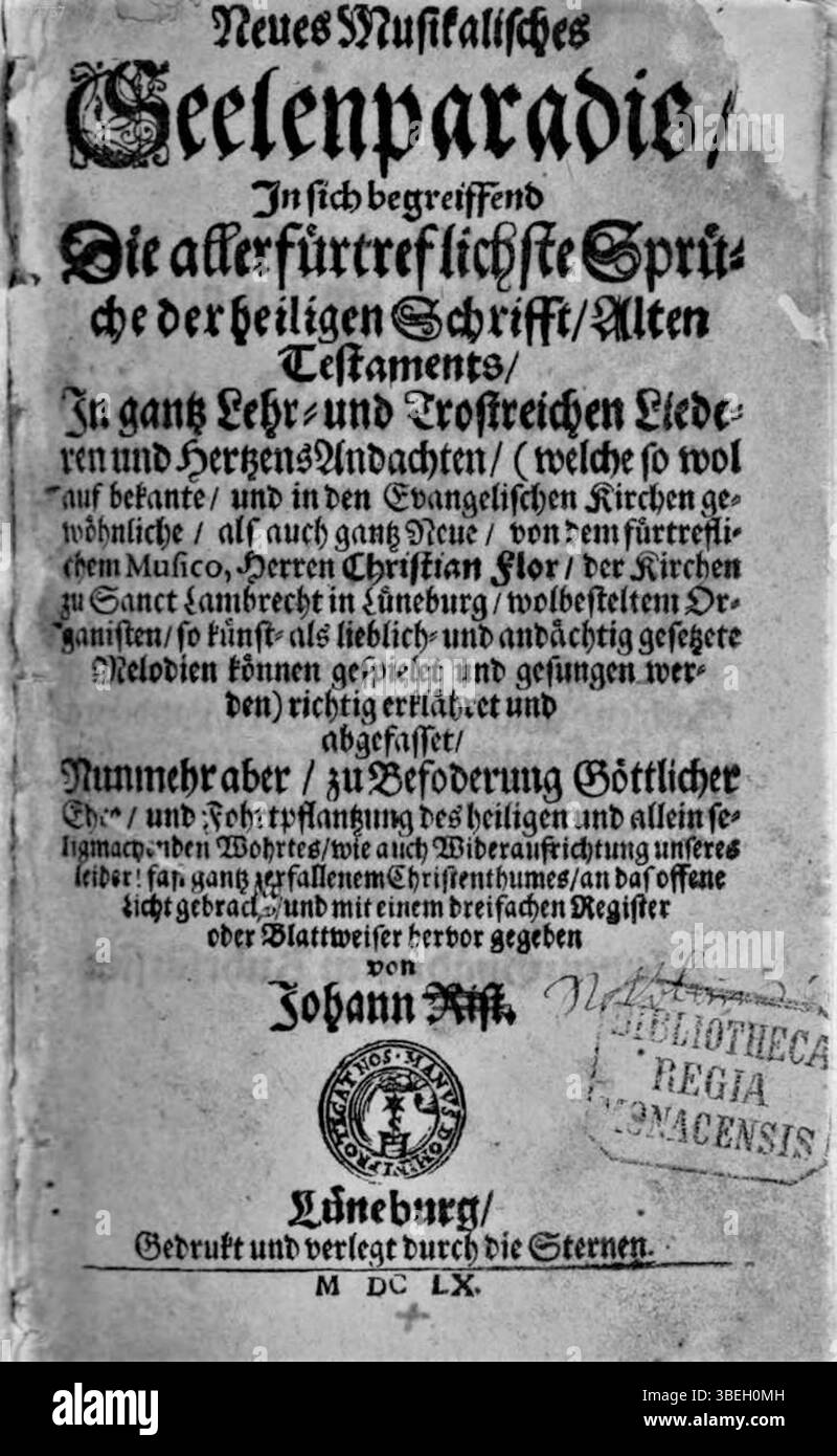The 'Neues Musikalisches Seelenparadis' (1660) by Johann Rist and ...