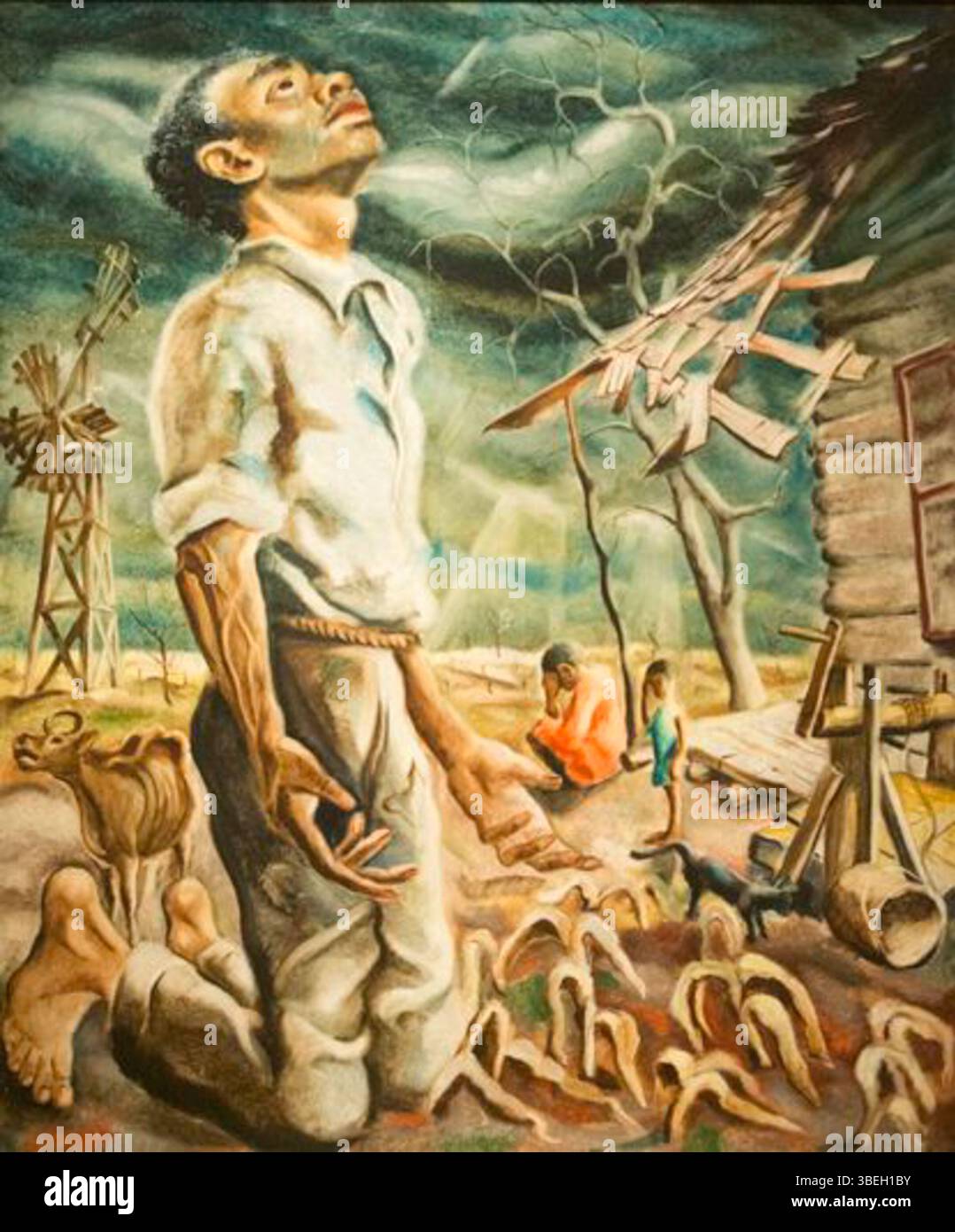 Joseph Vorst's painting 'Drought' illustrates the harsh environmental ...