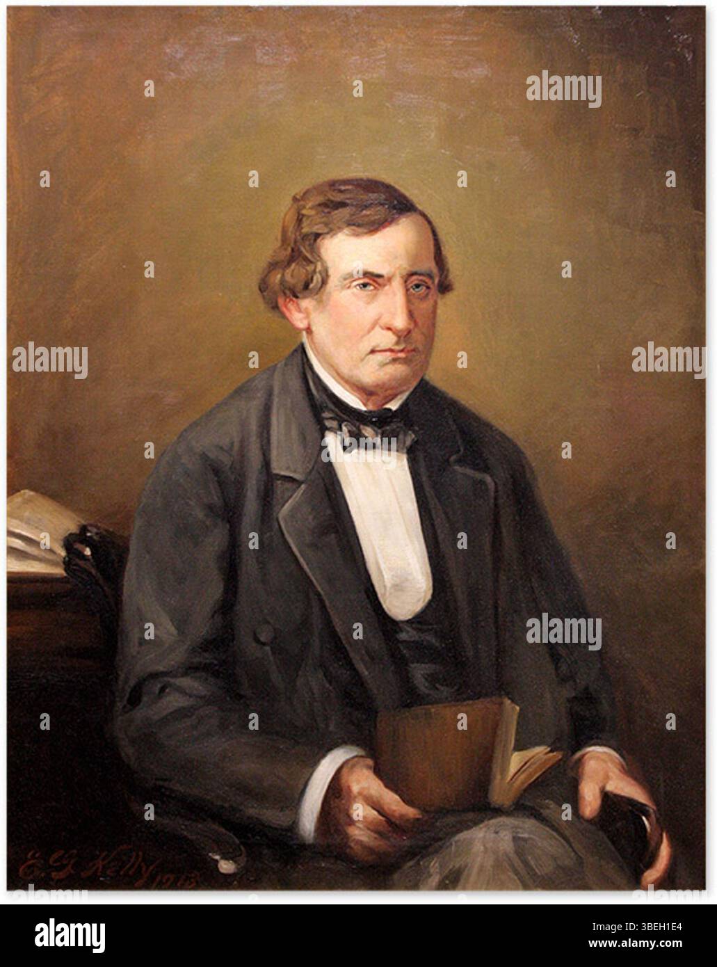 This portrait of William L. Hirst by E.G. Kelly, dated 1913, is an oil ...