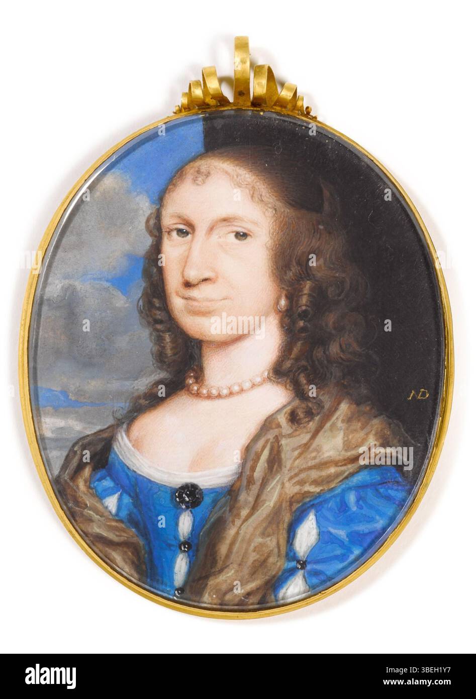 A miniature portrait of Mrs. Anne Howell, née Crisp, painted by ...