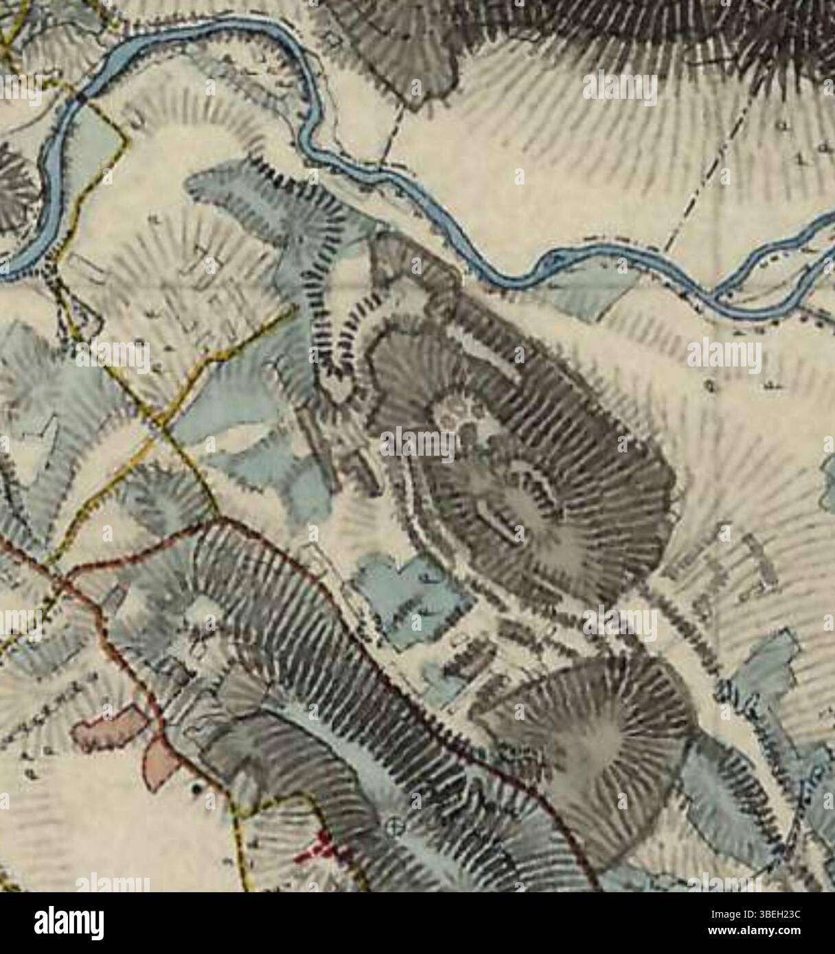 Austro-Hungarian military map from 1851-1854 showing the area of Balina ...