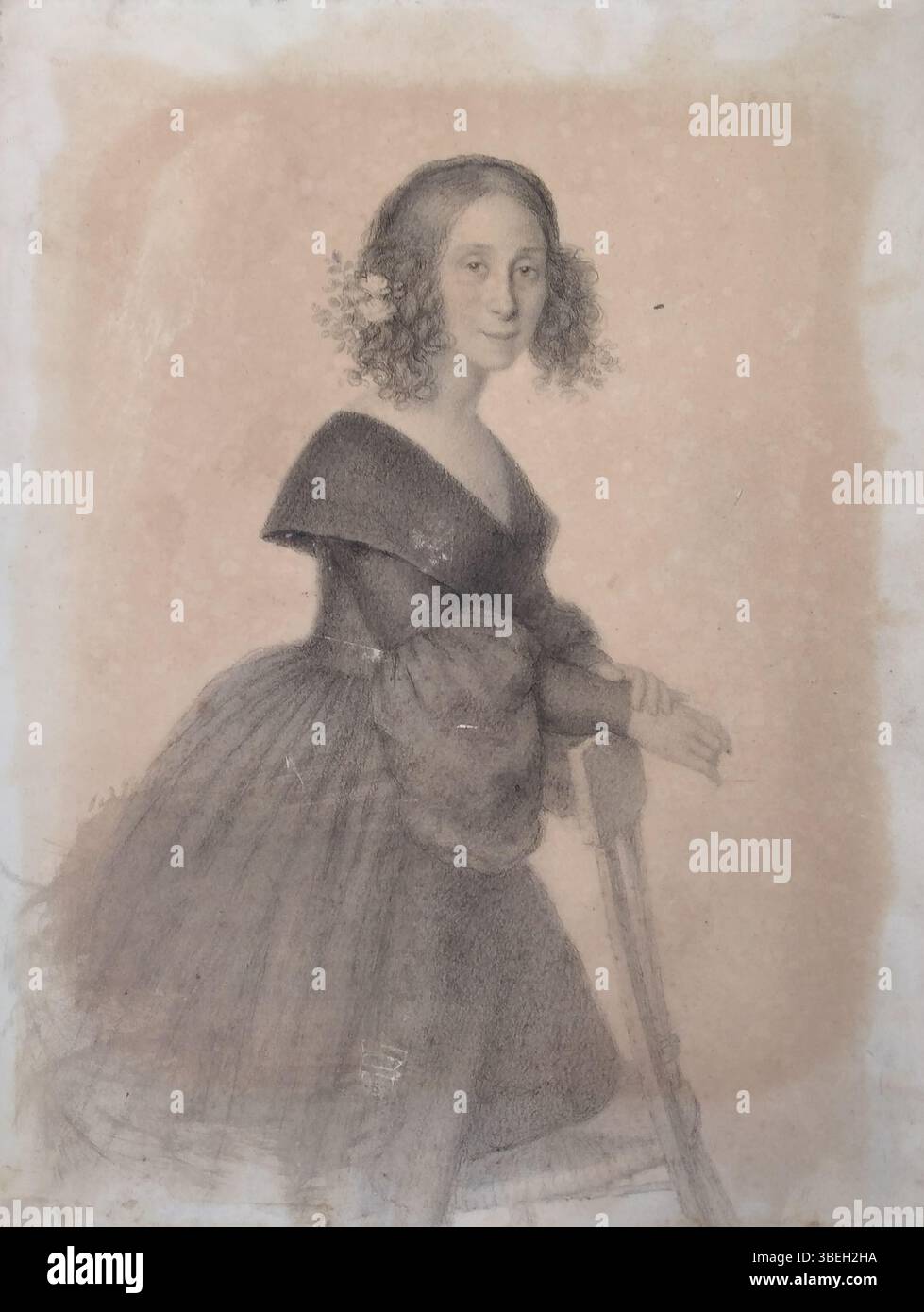 This anonymous 19th-century drawing of Marceline Desbordes-Valmore, a ...