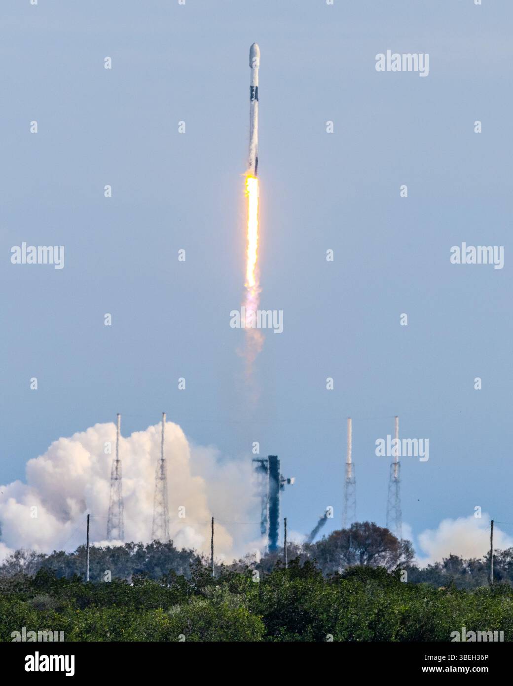 Rocket Launch Lifting off the Pad Stock Photo - Alamy