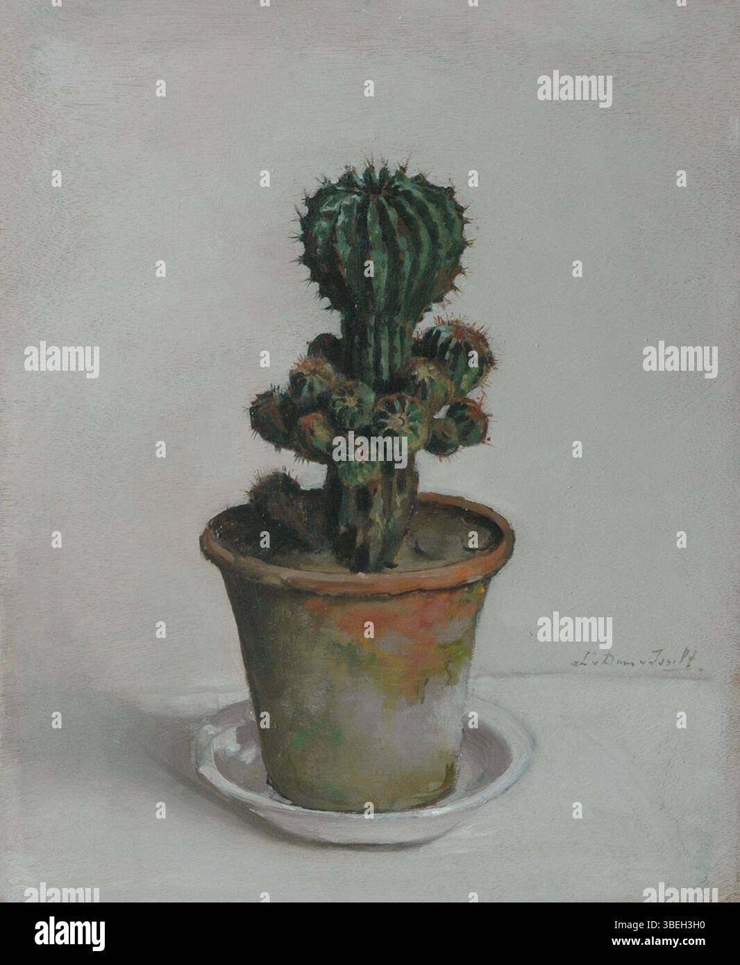 This oil painting, *Cactus*, by Lucie van Dam van Isselt, created ...