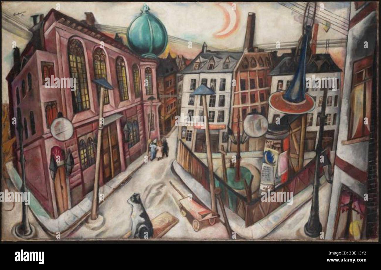 Max Beckmann’s 1919 painting *The Synagogue in Frankfurt am Main ...