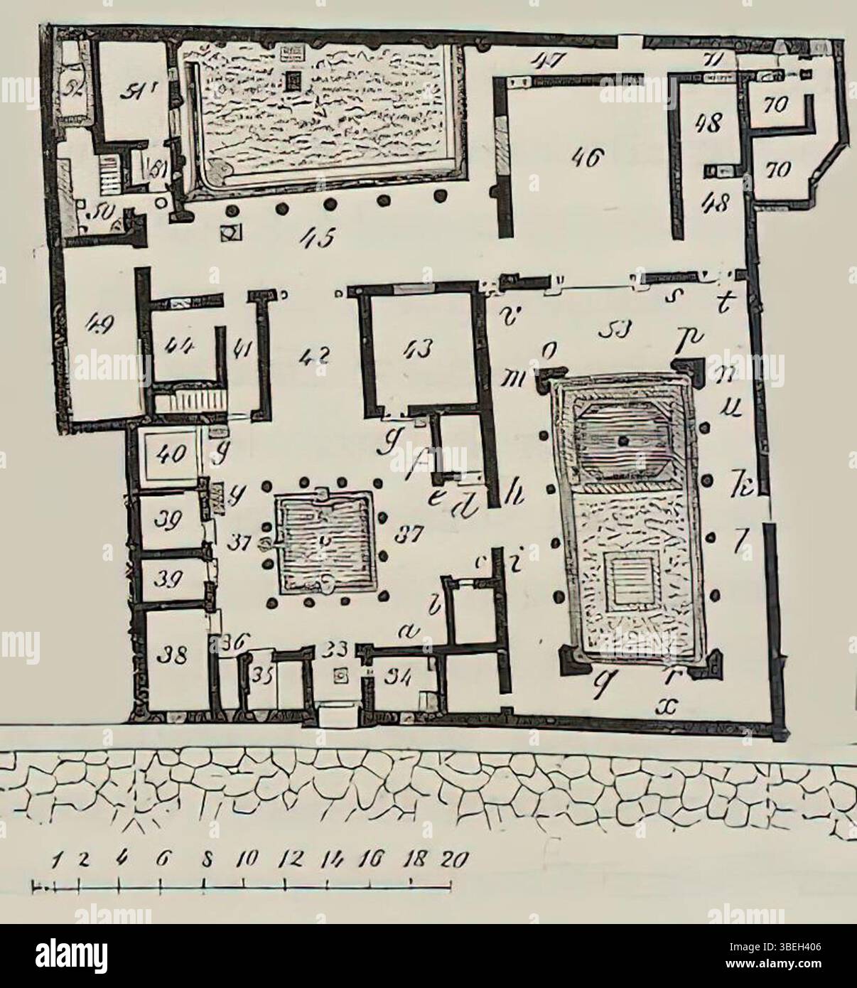 The plans of the House of the Dioscuri (also known as the House of ...