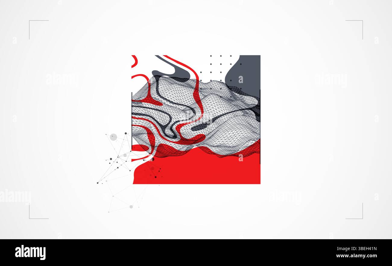 Abstract art wireframe background. Modern science or technology art ...