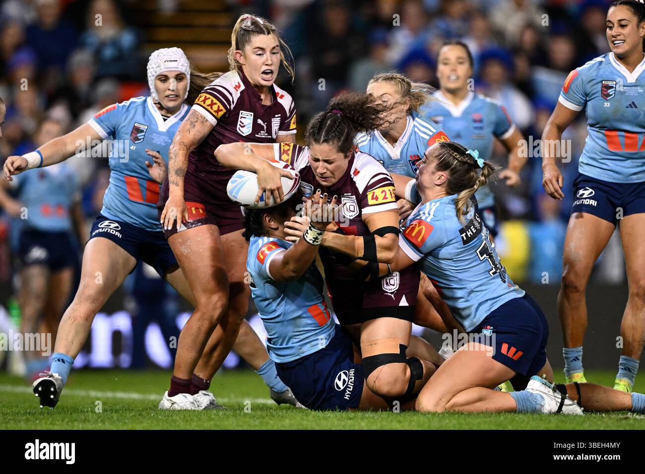 Newcastle, Australia. 29th May, 2025. Chelsea Lenarduzzi of the Maroons ...