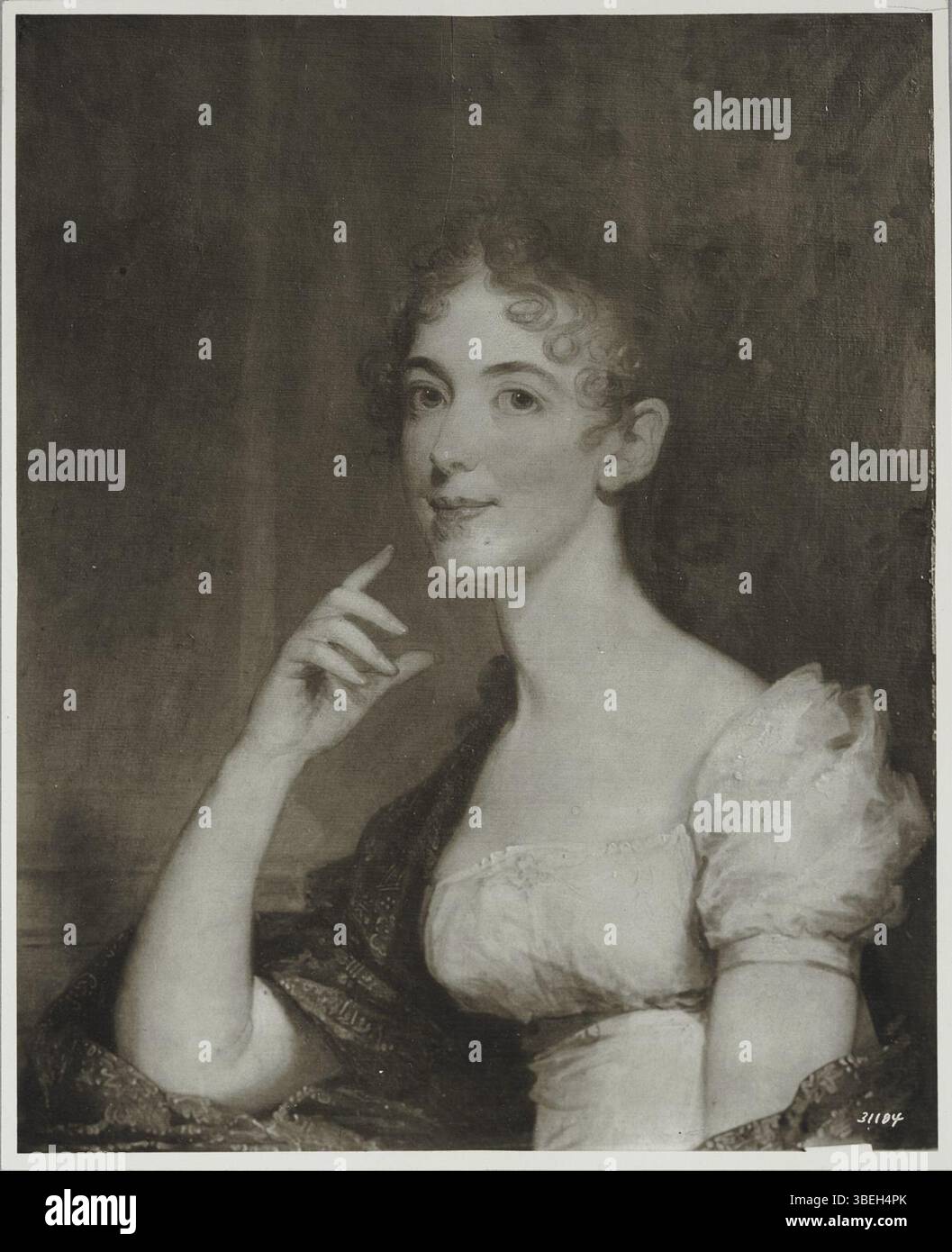 This oil painting by Gilbert Stuart, circa 1809, depicts Mrs. Richard ...