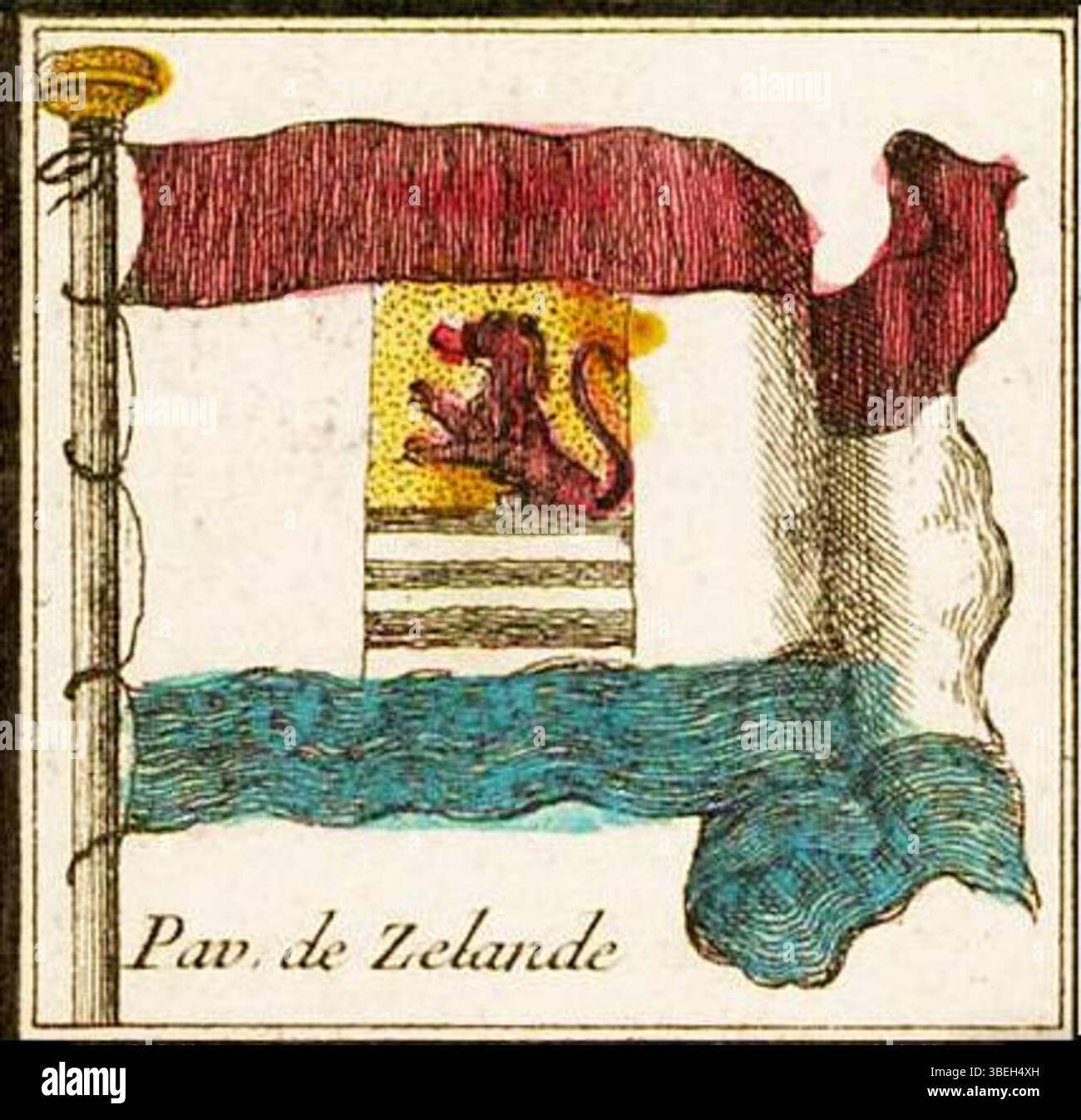 The Flag of Zealand, depicted in Jacques-Nicolas Bellin's 1756 work ...