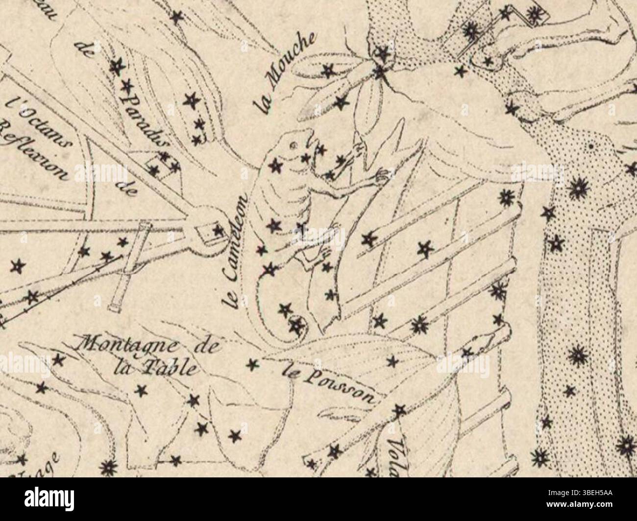 Abbé Nicolas-Louis de Lacaille's astronomical map from 1 January 1756 ...