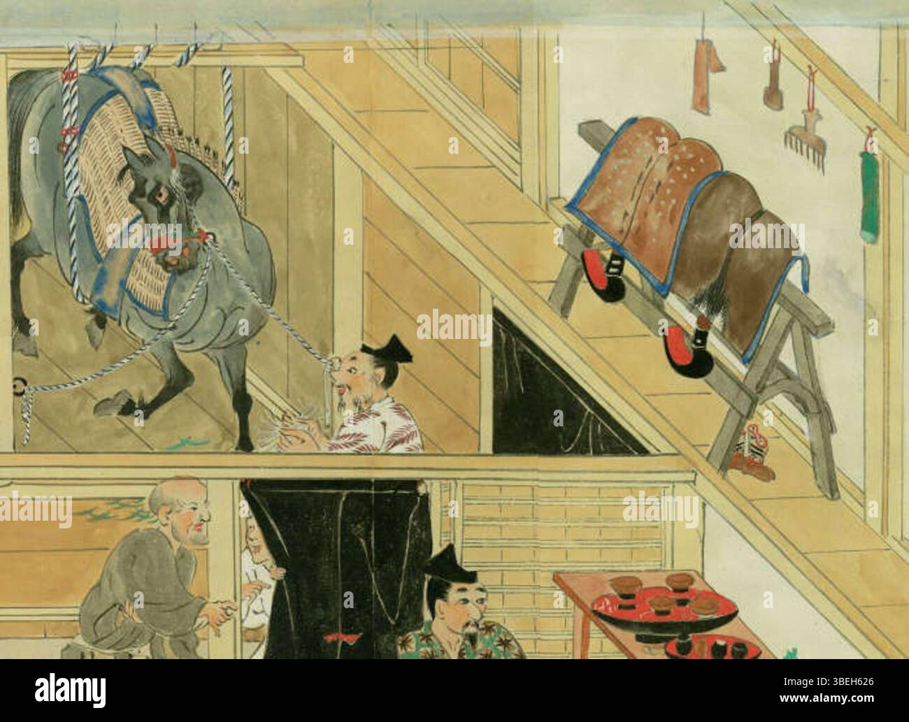 This illustration from Kakunyo’s 'Godensh' (1270–1351) visualizes a key ...