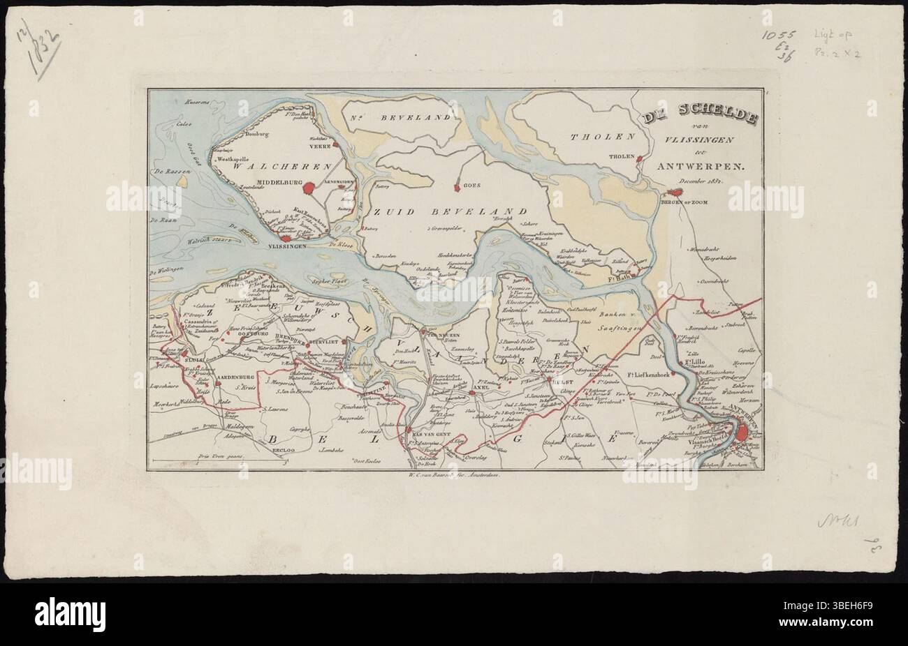 This 1832 map, 'De Schelde van Vlissingen tot Antwerpen,' was created ...