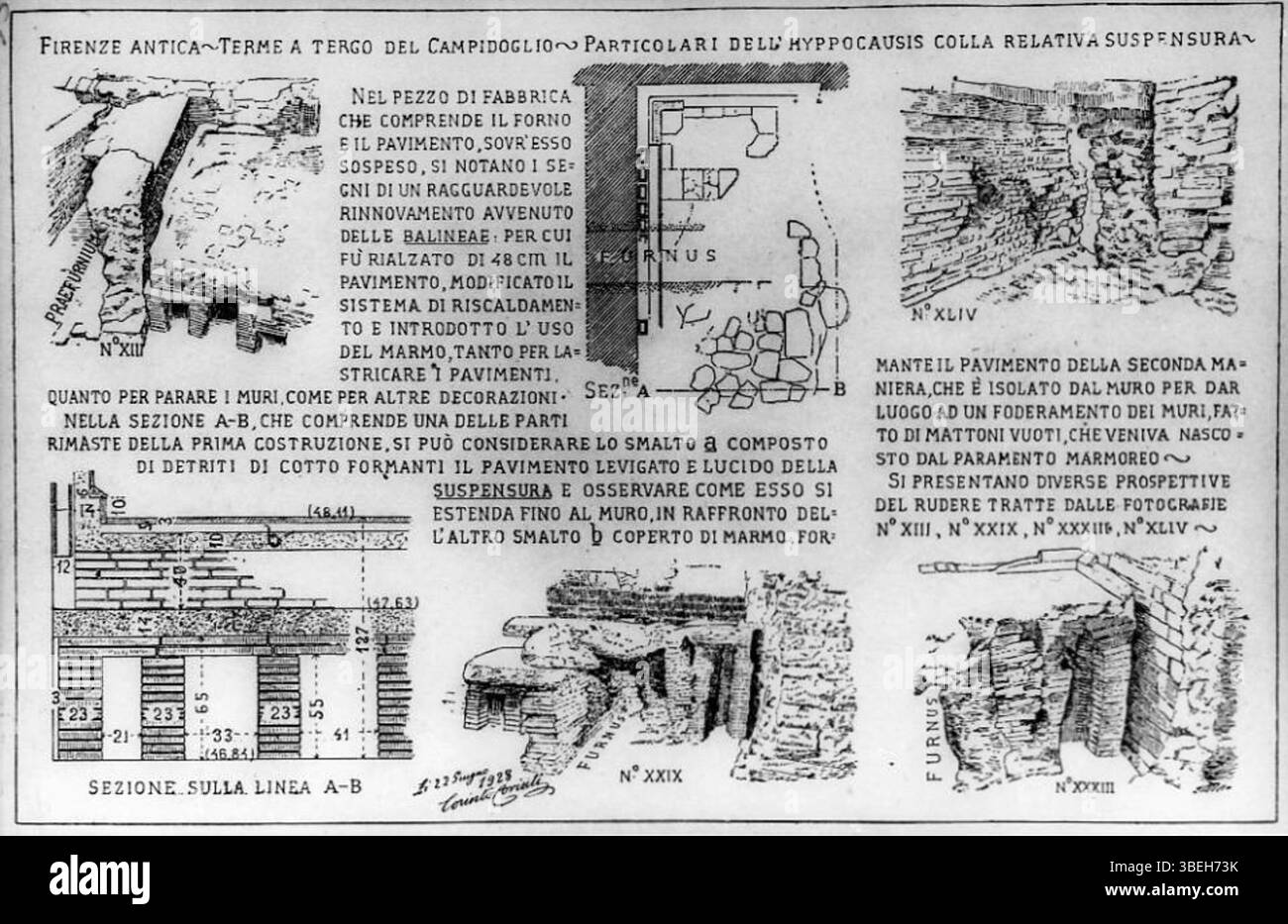This 1926 image focuses on the details of the hypocaust system used in ...