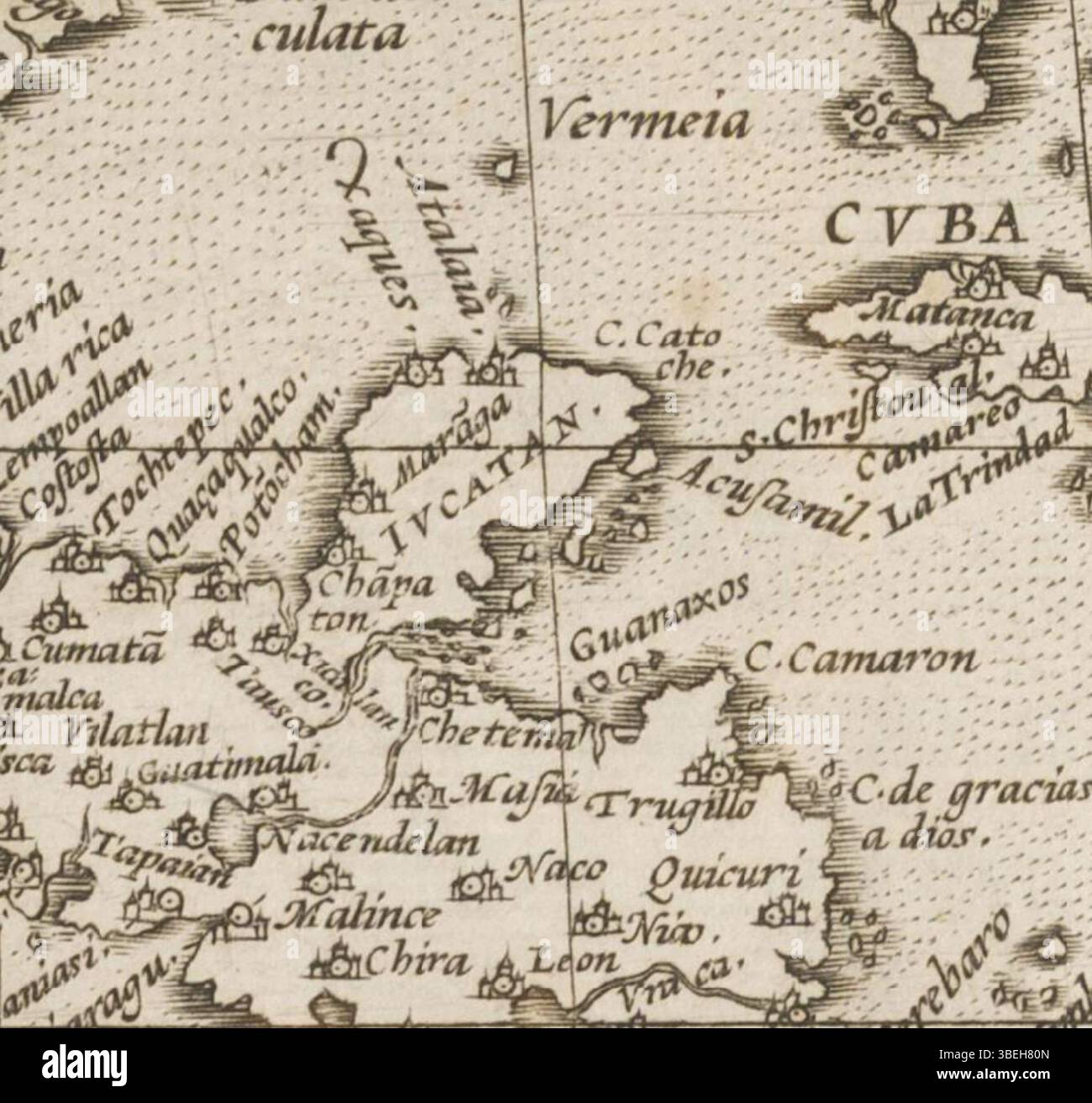 A map detail from Abraham Ortelius’ ‘Theatrum Orbis Terrarum’ (1570 ...