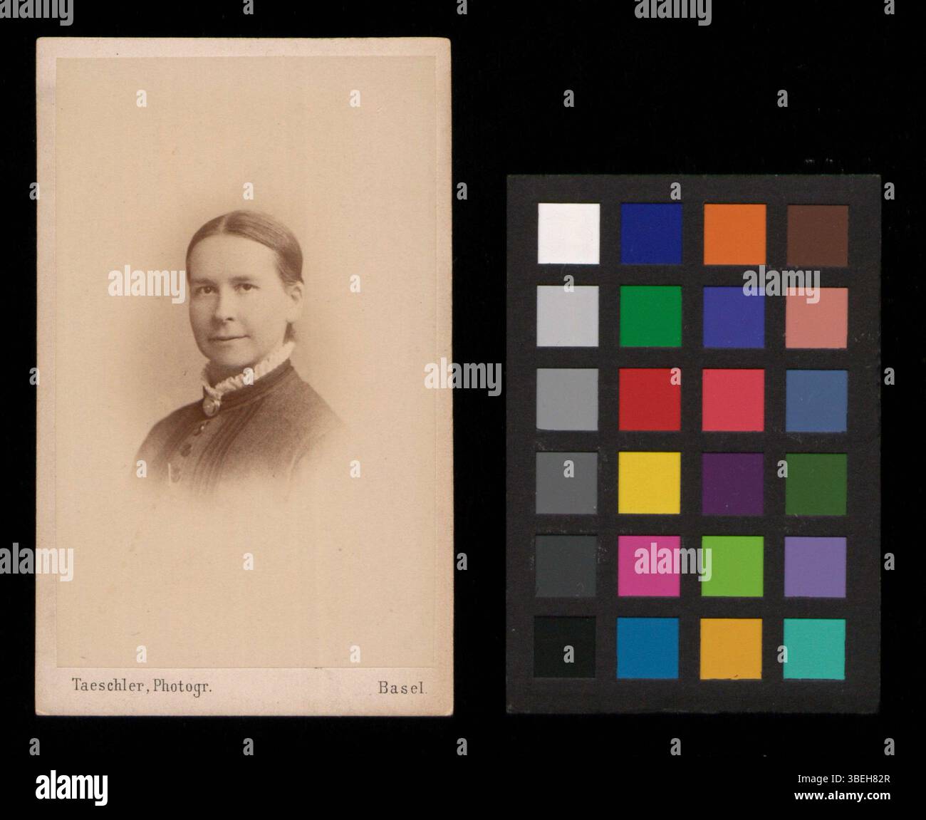 Clara Sarasin-Forcart is depicted in this black-and-white cabinet card ...