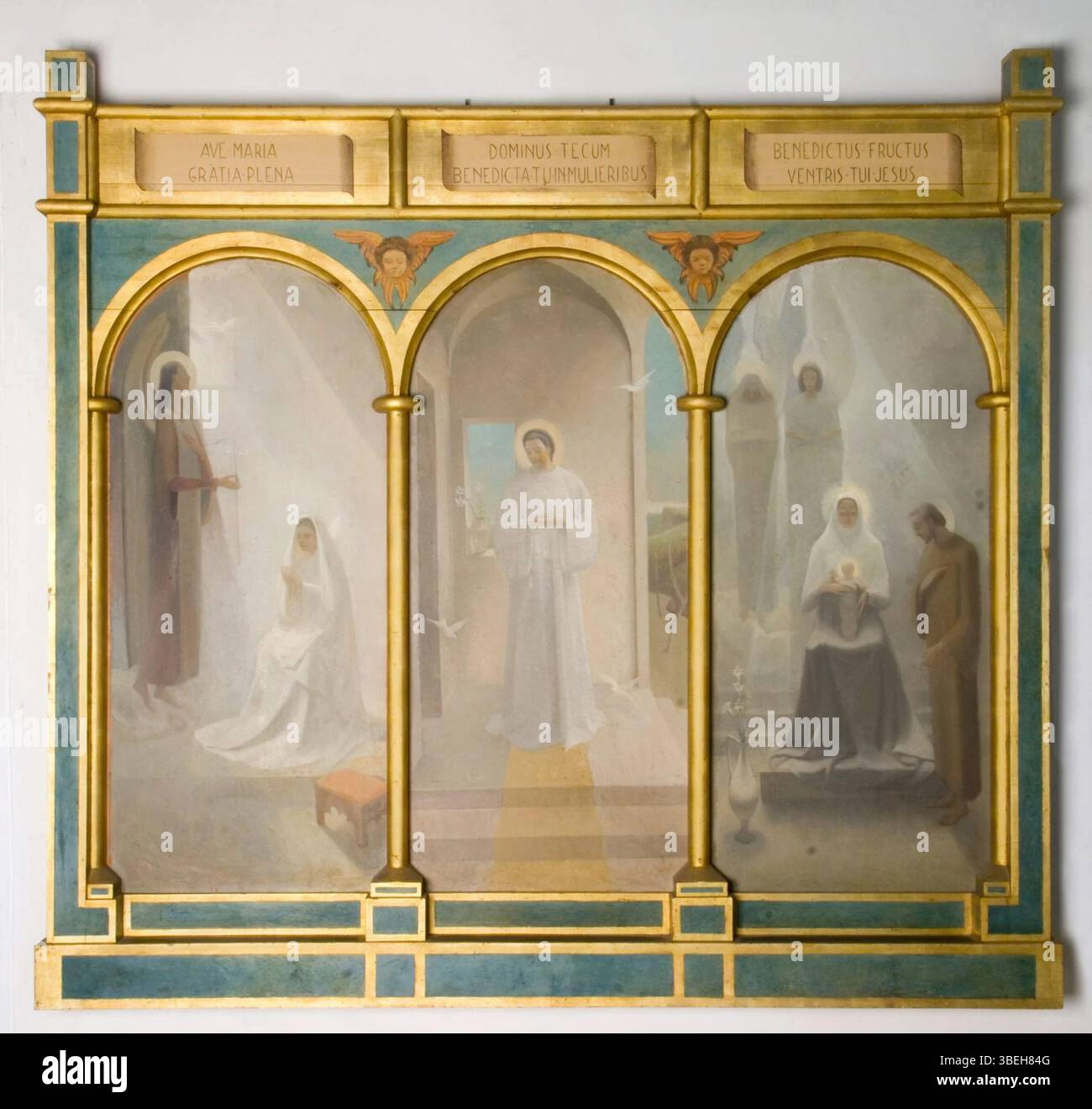 The Ave Maria Triptych by Anton Inglott (1915–1945) is an oil-on-panel ...