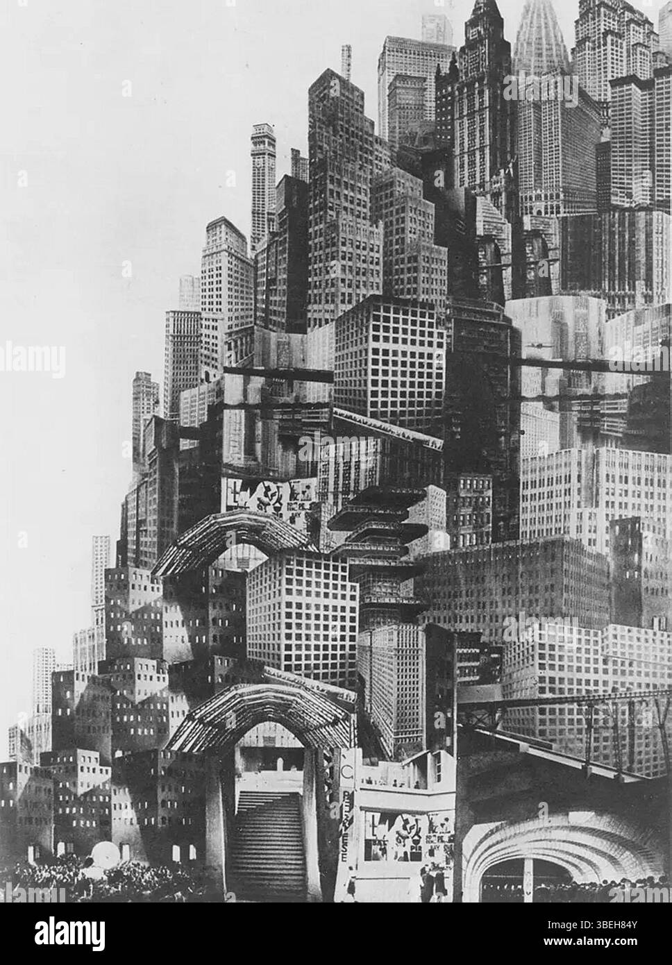A 1927 film poster for *Metropolis* by artist Boris Bilinski. The ...