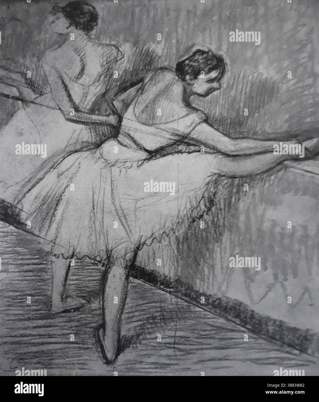 'Two Dancers at the Bar' by Edgar Degas depicts two ballet dancers at ...