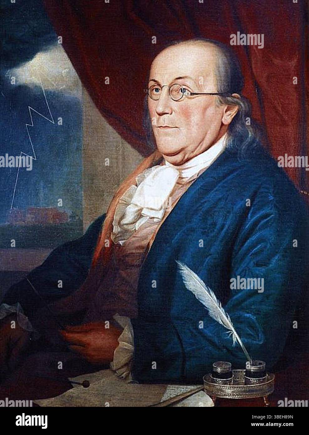 This 1789 portrait of Benjamin Franklin, painted by Charles Wilson ...