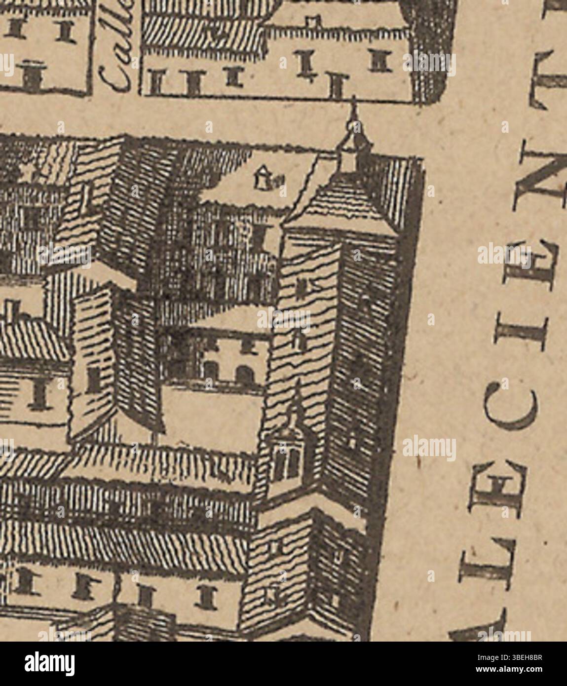 This reproduction, made in 1881, shows the Convento de Santa Ana as ...