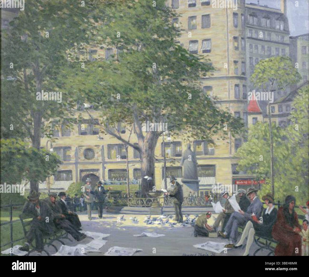 This painting from 1970 titled 'Madison Square, New York City' captures ...
