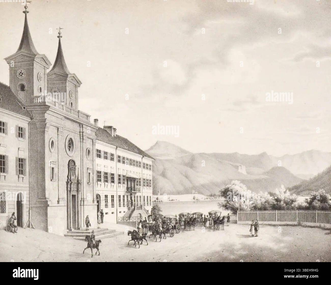 This lithograph by F. X. Nachtmann from around 1830 depicts the Kloster ...