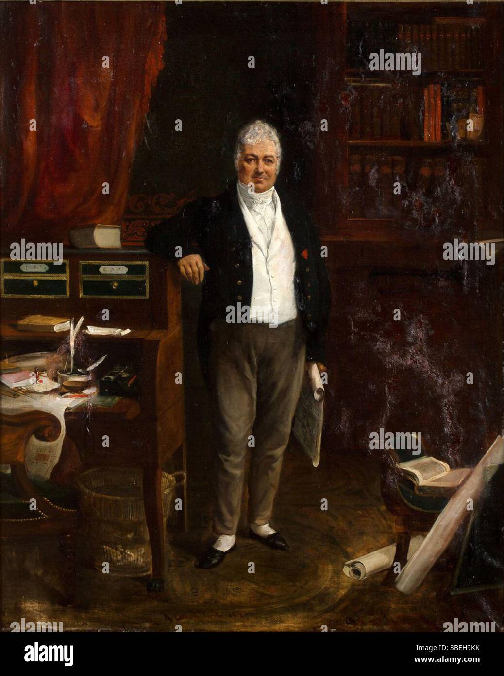 This full-body portrait, painted in the 19th century by an anonymous ...