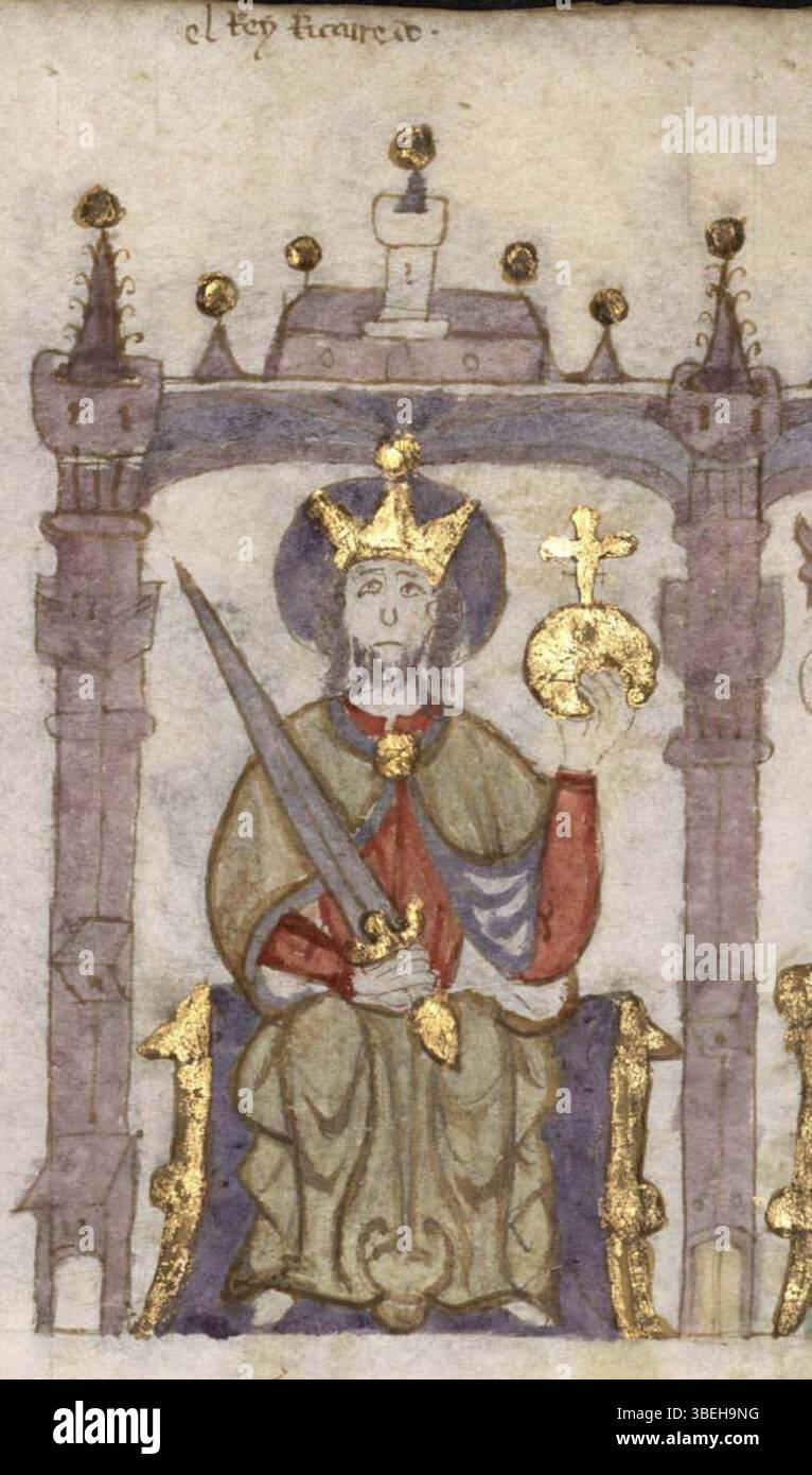 This depiction of the Visigothic king Reccaredo I, from around 1312 ...