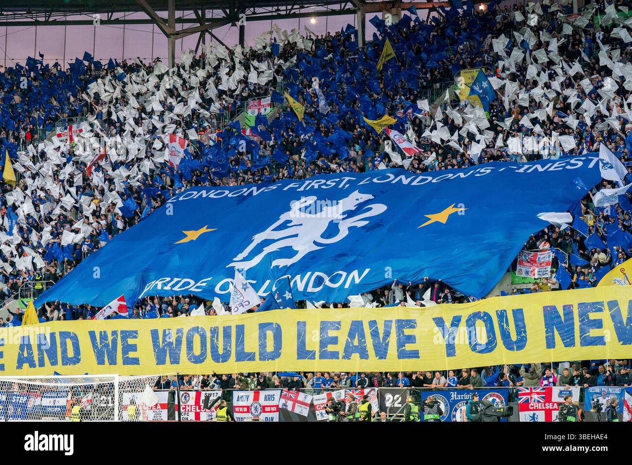 Wroclaw, Poland. 28th May, 2025. Chelsea FC tifo during the Real Betis ...