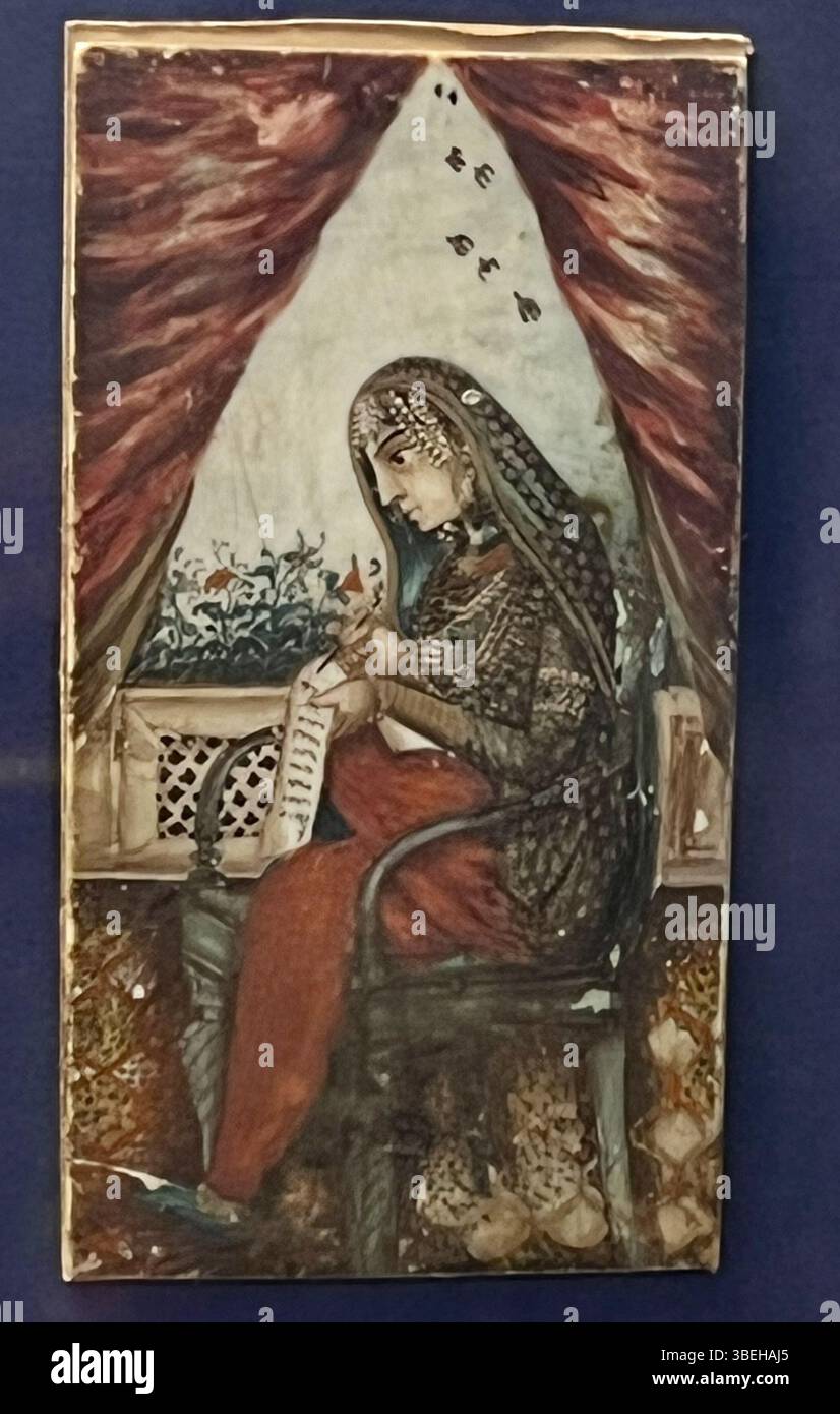 This miniature on ivory portrays Maharani Chand Kaur, a significant ...