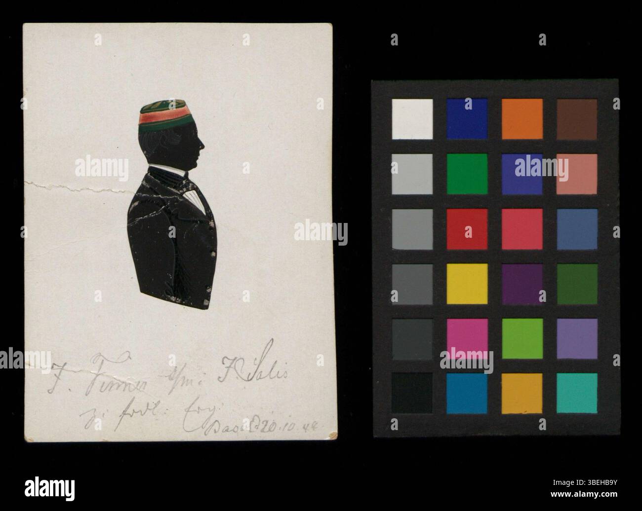 This black-and-white shadow portrait from around 1844 shows J. Fenner ...