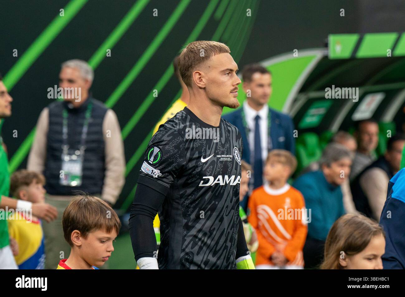 Chelsea FC goalkeeper Filip Jörgensen (12) walks out during the Real ...