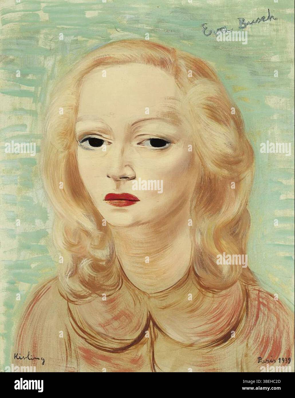 This portrait by Moïse Kisling, titled 'Portrait d'Eva Busch,' features ...