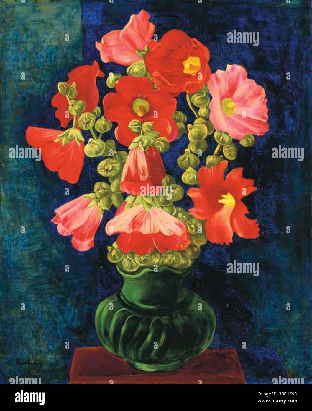 This 1939 painting, *Roses tremières* by Moïse Kisling, features ...