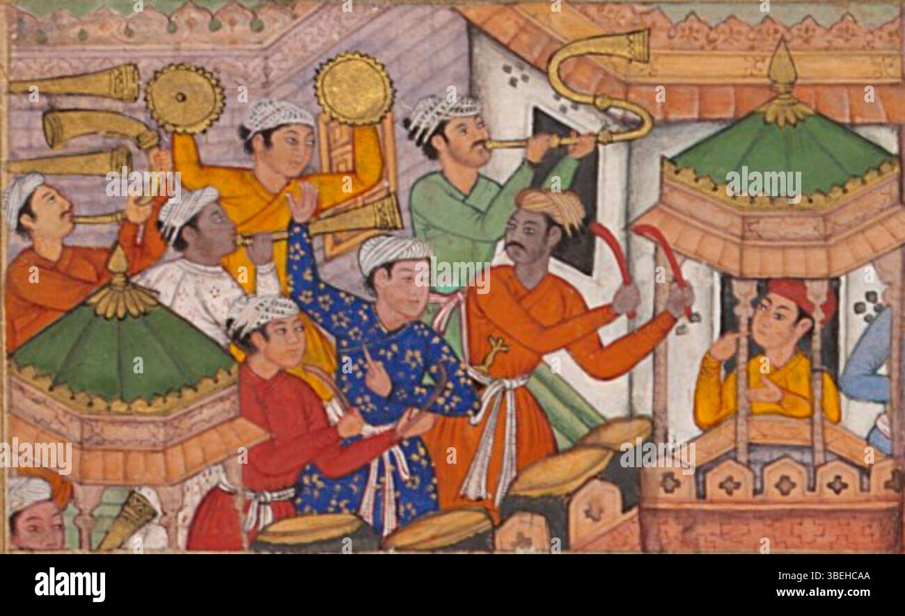 This painting from the Akbarnama, created by Bhawani the Elder, depicts ...